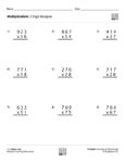 Multiplication using 3 Digits with 2 Digit Multiplier (Set 2 ...