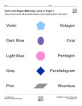 Match the Shapes and Colors (Level 2, Page 1) - Workbooks and Free ...