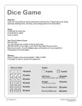Dice Game Printable