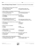 Forms of Energy & Energy Transfer Worksheets