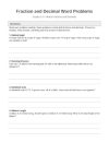 Fraction and Decimal Word Problems Worksheet (Grades 5–6) - Workbooks ...