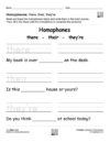Homophones Worksheet - There, Their and They're - Workbooks and Free ...
