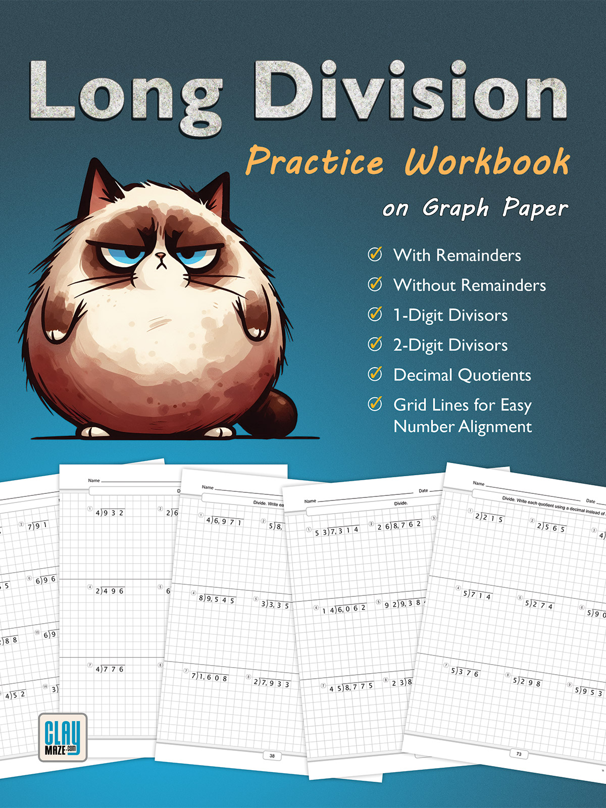 Long Division Practice Workbook on Graph Paper - Workbooks and Free ...