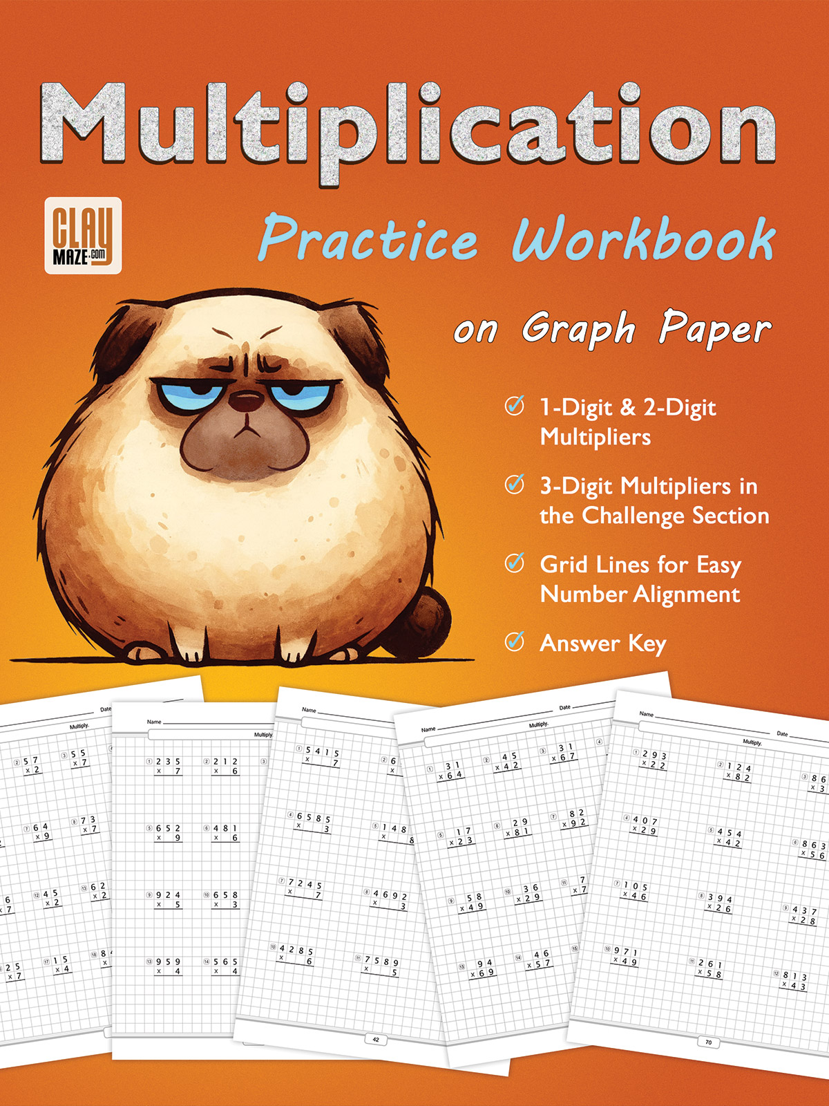 Multiplication Practice Workbook on Graph Paper - Workbooks and Free ...