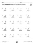 Multiplication Facts Worksheets - Multiplying 1 Digit numbers ...