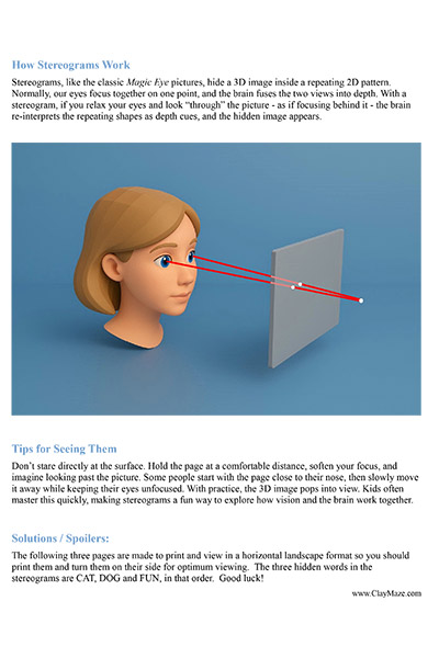 3 Worksheet Stereogram Set - Workbooks and Free Worksheets for ...
